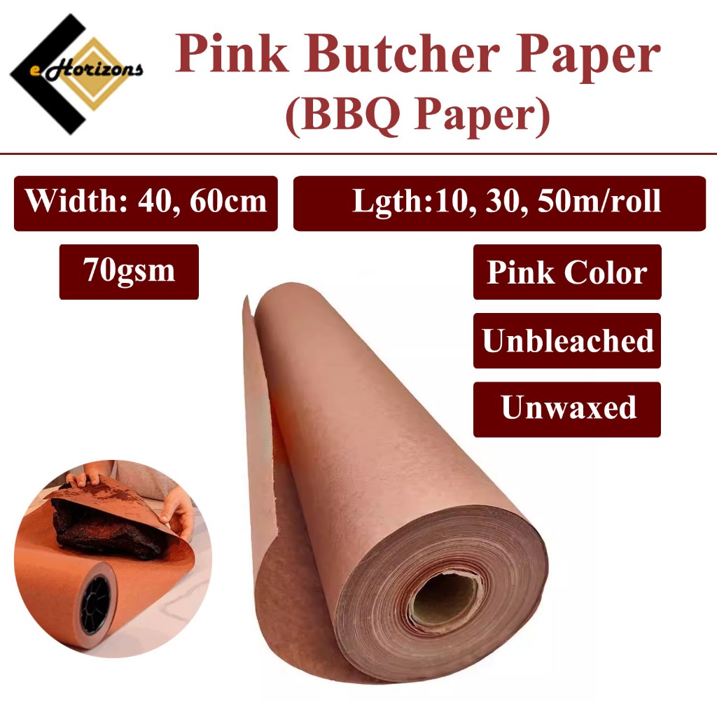 [SG Stock]70gsm Food Grade Pink Butcher Kraft Paper Roll BBQ Paper Gift ...