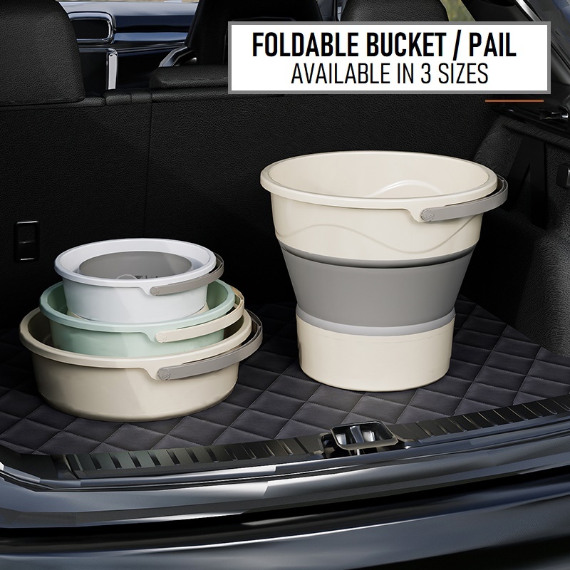 Collapsible Foldable Bucket Pail with Handle Large Water Bucket Pail ...