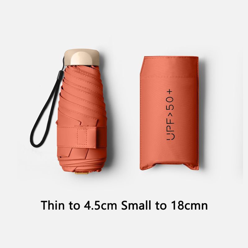 Mini Sun Umbrella Small Pocket Rain Umbrella Vinyl Folding UV ...