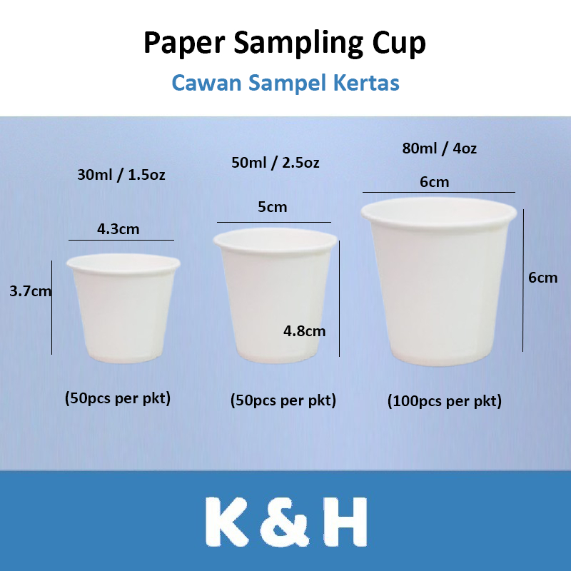 30ml/50ml Paper Sampling Cup / Plain White Sampling Paper Cup | Shopee ...