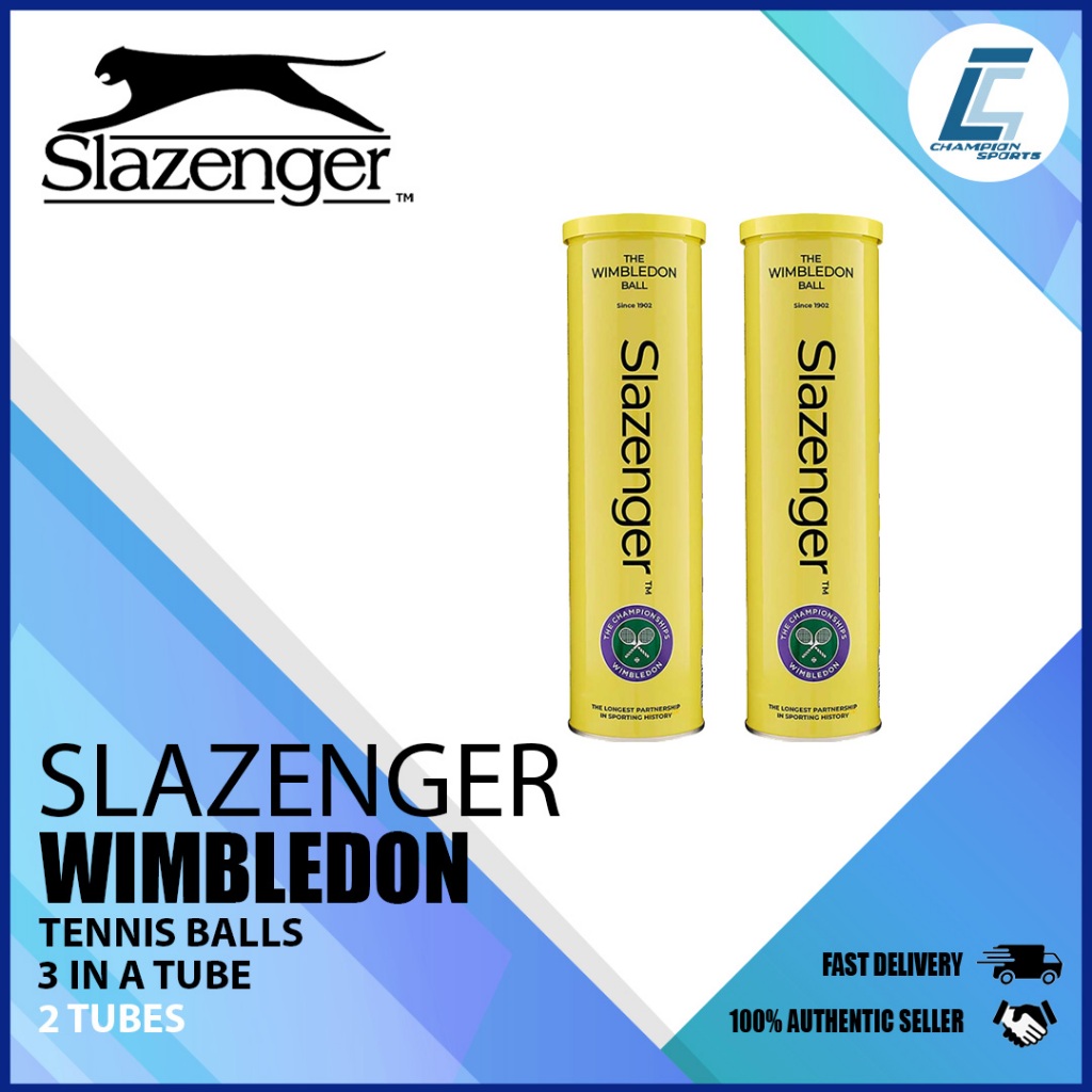Slazenger Wimbledon Tennis Ball (3 Balls in a Tube) (Bundle Set ...