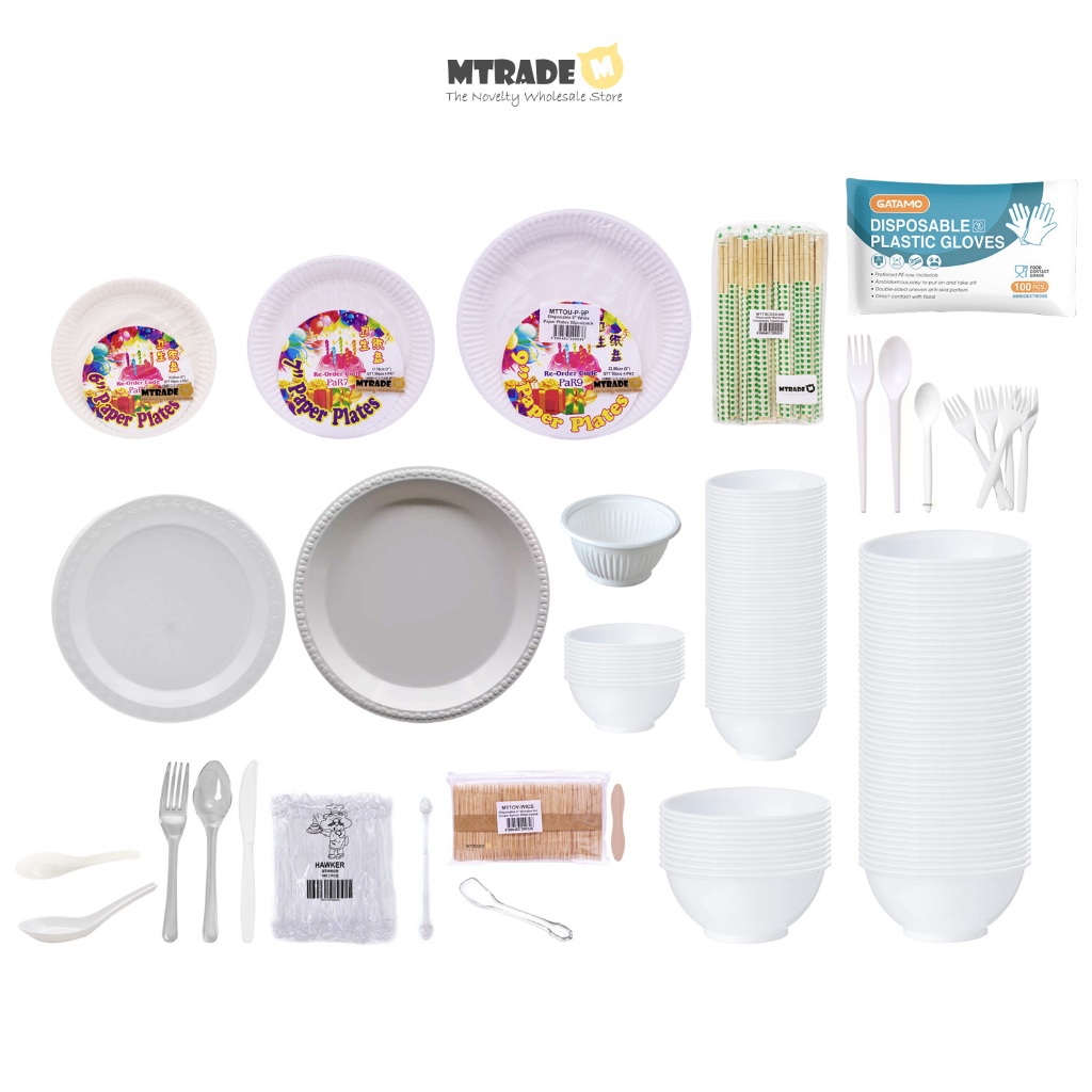 MTRADE Disposable Partyware | Paper Plate | Plastic Plate | Bowl ...