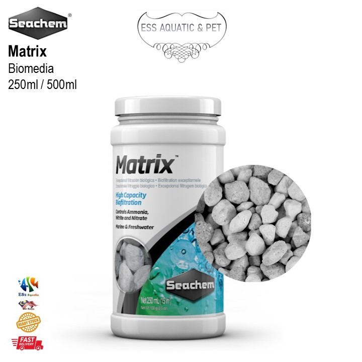Seachem Matrix 250ml 500ml aquarium filter media biofiltration biomedia ...