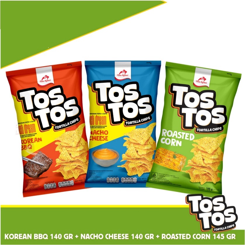 DUA KELINCI TOS TOS NACHOS TORTILLA CHIPS 140 GR / TOSTOS SNACKS CHIPS ...