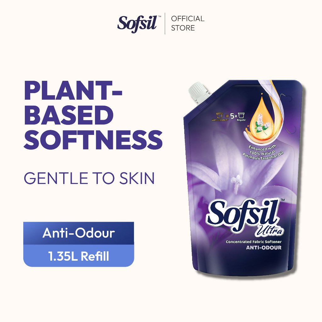 Sofsil Ultra Concentrated Fabric Softener (Anti-Odour) 1.35L Refill ...