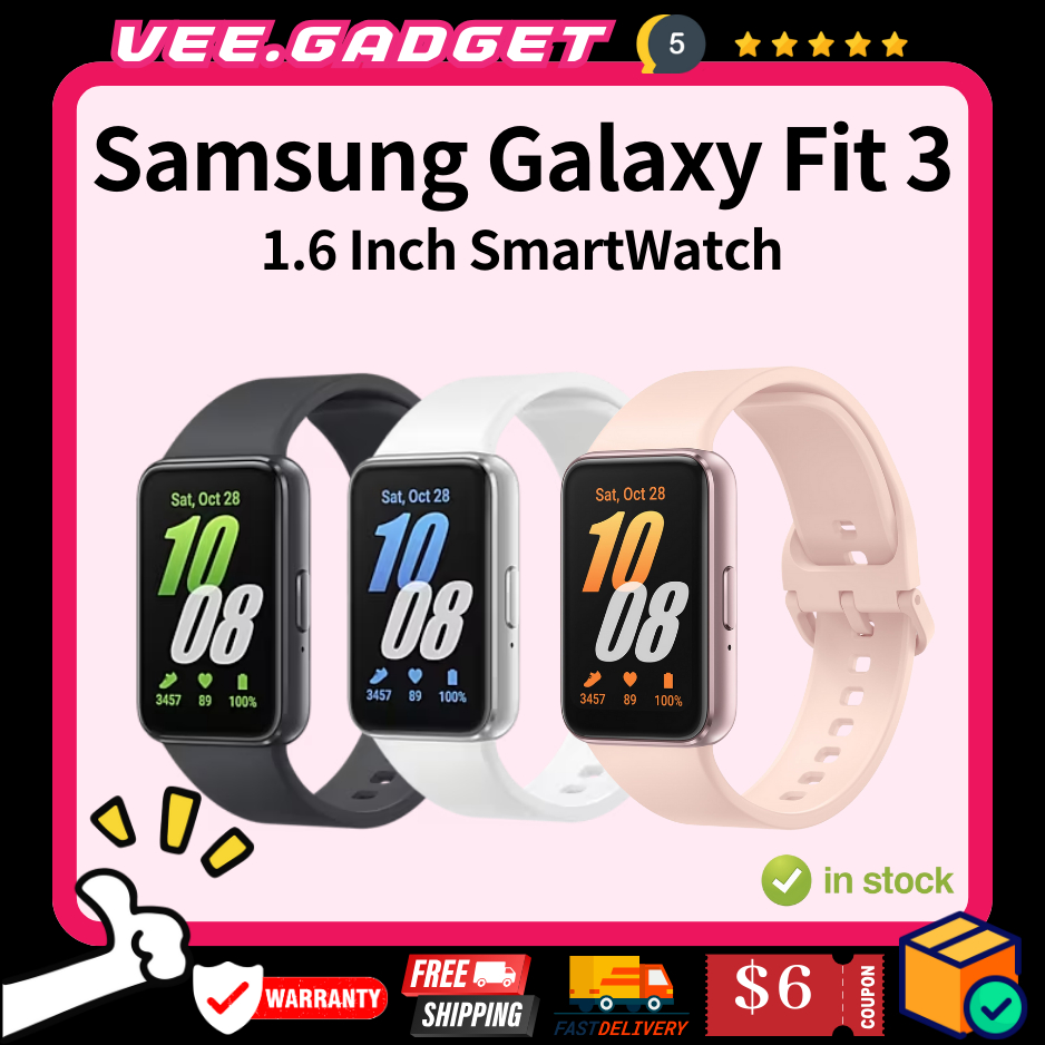 [NEW] Samsung Galaxy Fit 3 Smartwatch 1.6" Large Display Tracking sleep ...