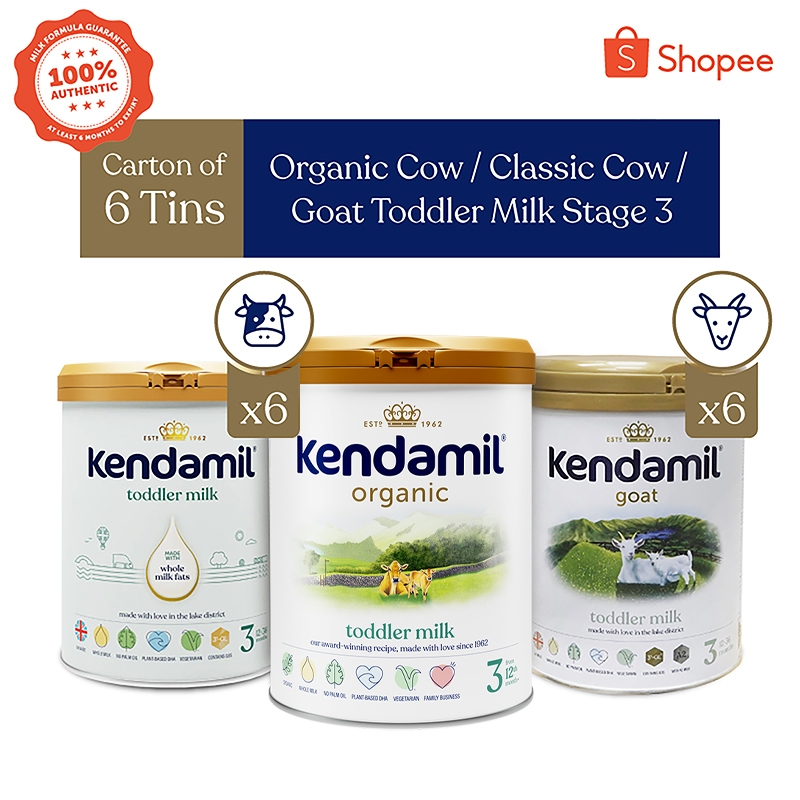 [Carton of 6] Kendamil Organic Cow / Classic Cow / Goat Toddler Milk ...