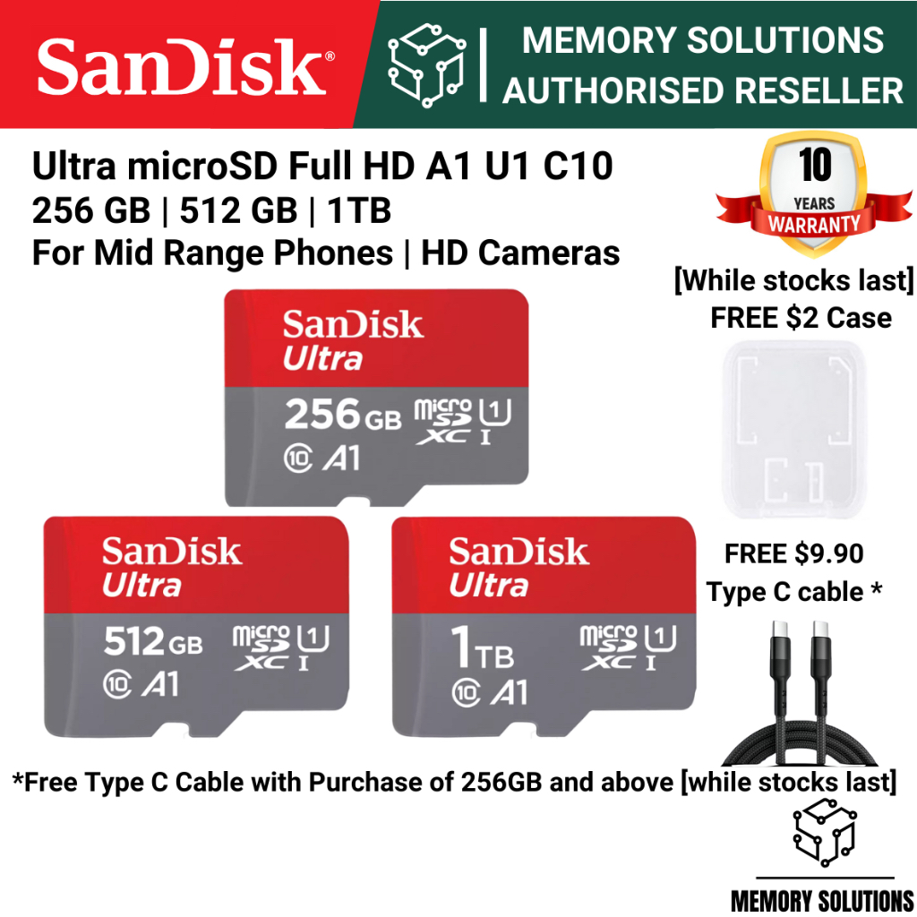 SanDisk Ultra microSD Card | Android/Windows UHS-I Card A1 C10 256GB ...