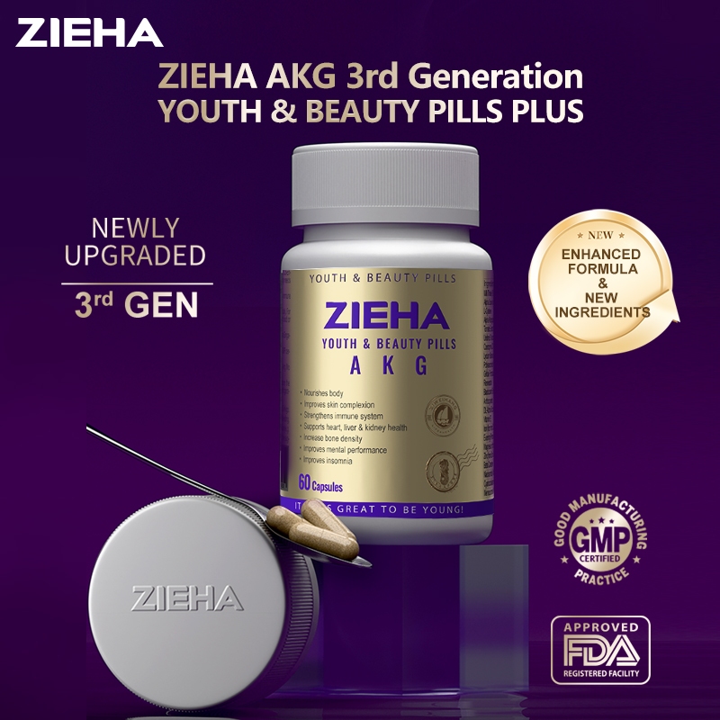 ZIEHA AKG Vitality & Cell Revival Pills (3 Gen) 60 capsules Alpha ...