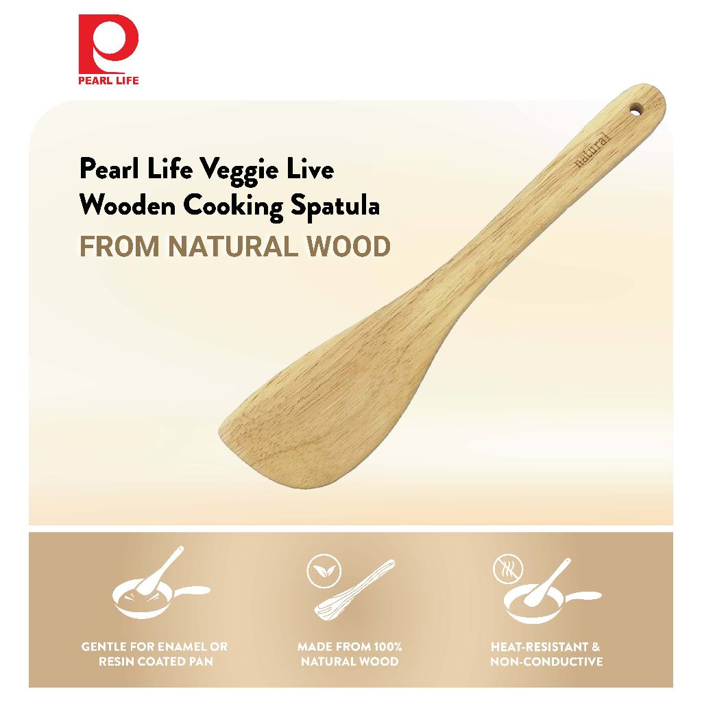 [Japan Made] Pearl Life Veggie Live Natural Wooden Cooking Spatula ...