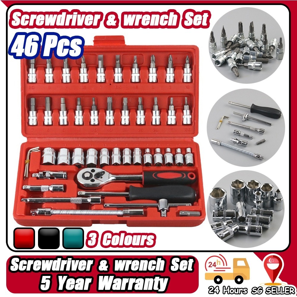 SG 46pcs Ratchet Wrench Set/ Car Repair Tool Set Socket Set Tool ...
