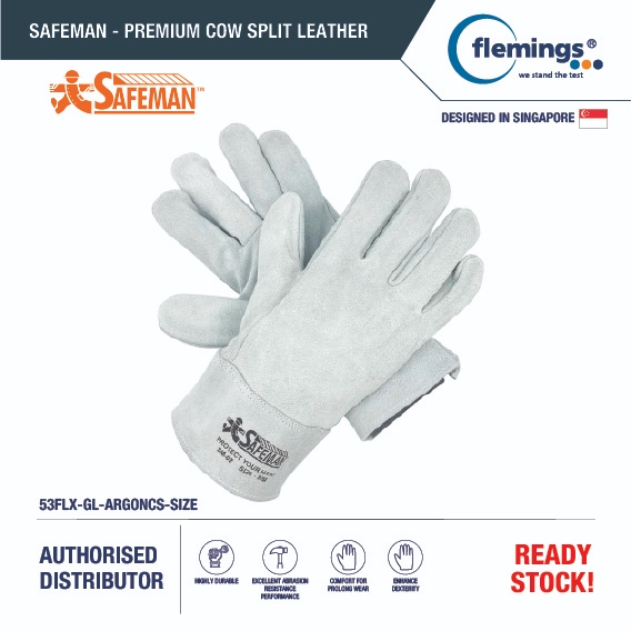 Safeman, Premium Cow Split Leather Argon Work Gloves | Shopee Singapore