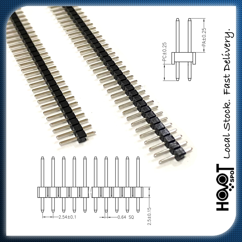 Male header pin 1x40 2.54mm Raspberry Pi Pico Arduino ESP32 | Shopee ...