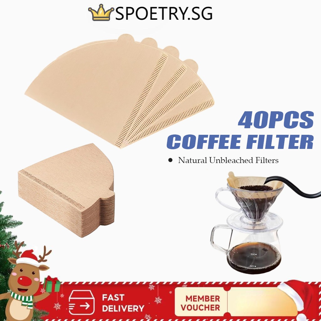 40pcs Coffee Filters Coffee Paper Natural Unbleached Filters for Cup ...