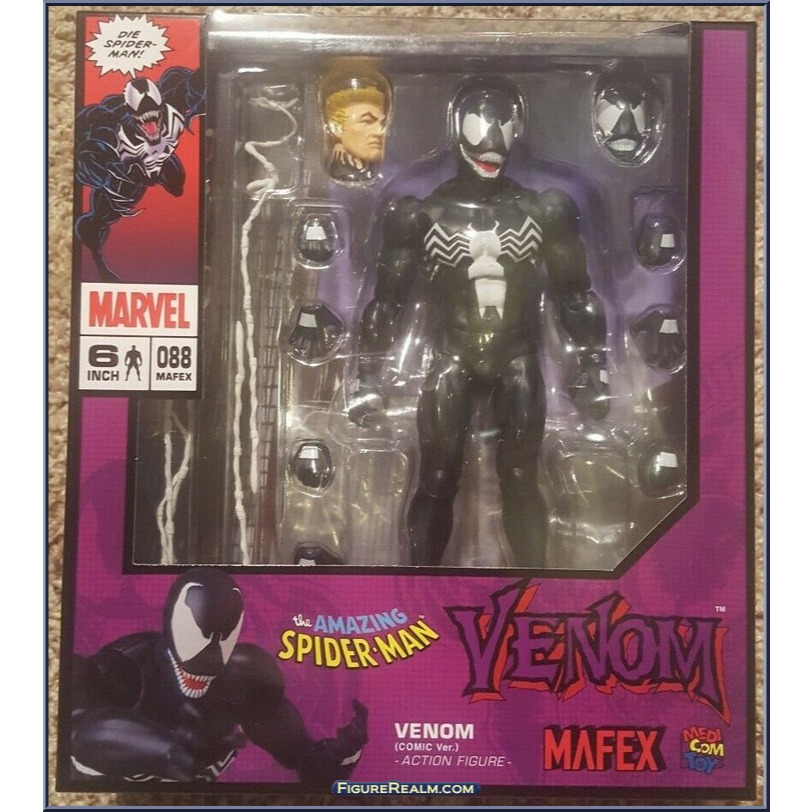 MEDICOM TOY MAFEX No.088 VENOM COMIC Ver. Figure Spider-Man REISSUE ...