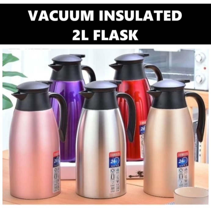 SG】2L Thermal Jug 304 Stainless Steel Thermos Flask Large Capacity ...