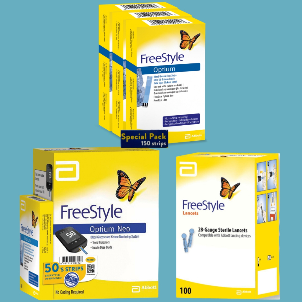 Freestyle Optium Neo Meter Test Strips Glucose Monitoring Device Blood ...