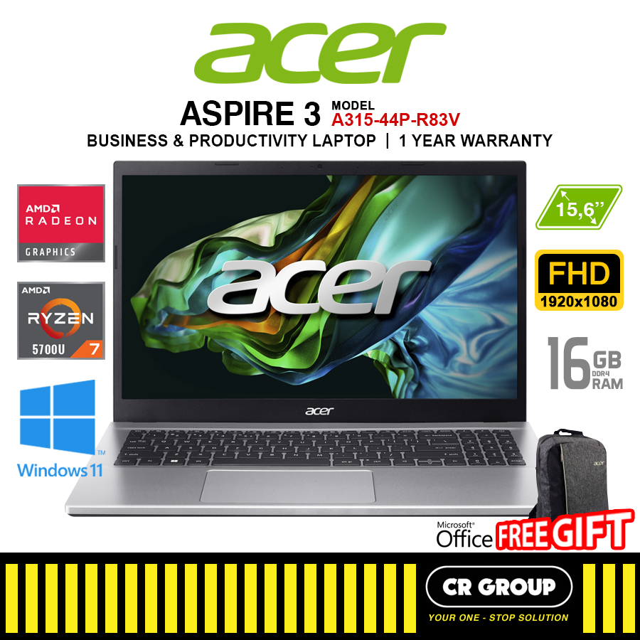 Acer Aspire 3 A315-44P-R83V - AMD Ryzen 7 5700U (8C) - AMD Radeon Graphics - 16GB RAM - 512GB ...