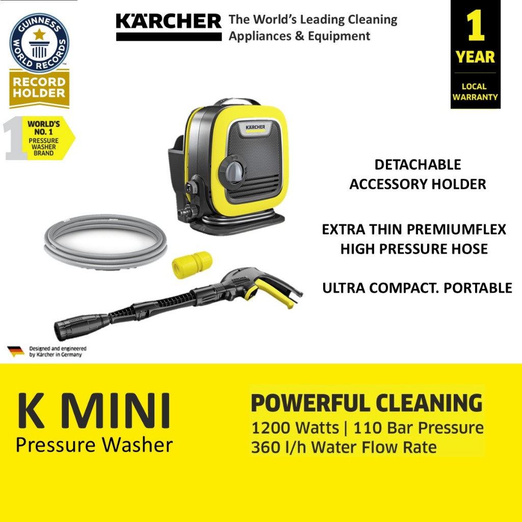 KARCHER K MINI Pressure Washer | Smallest and Ultra Light weight and ...