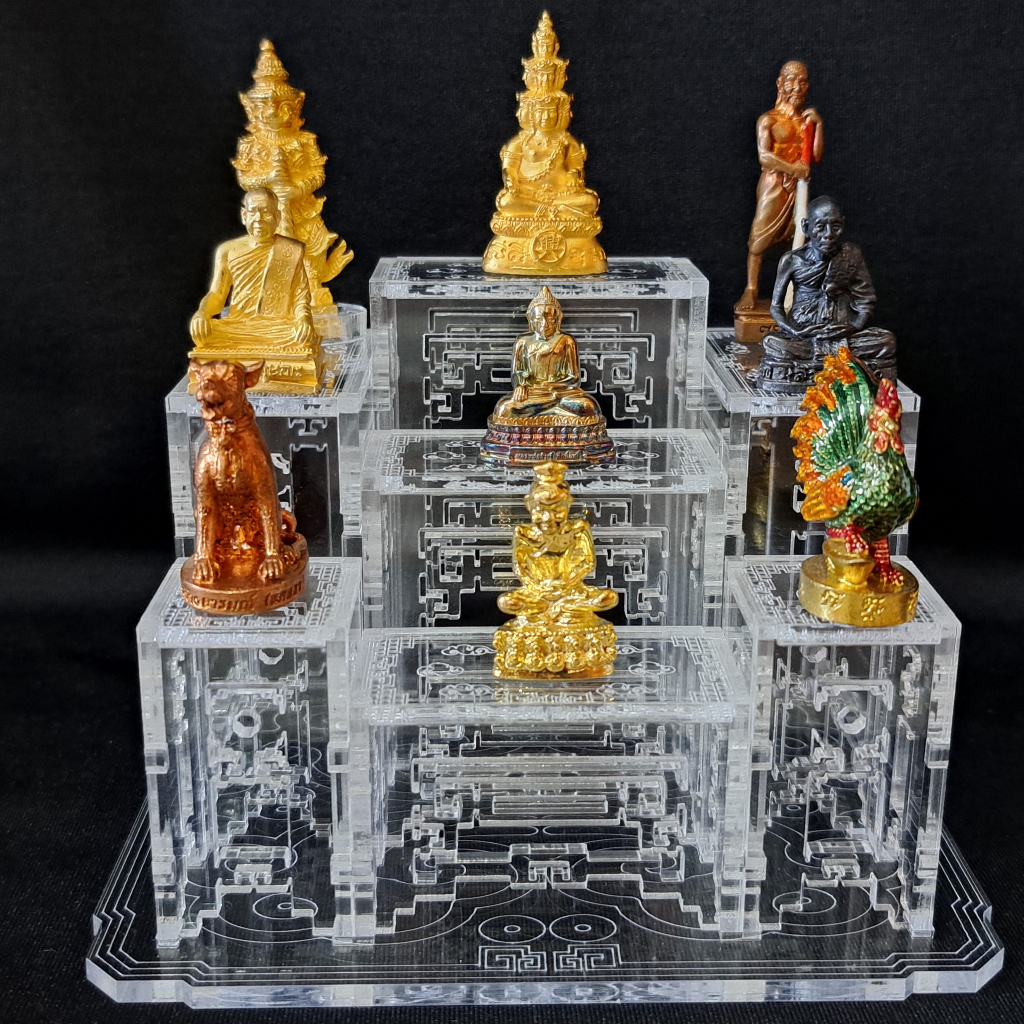 Acrylic Laser Engraved Amulet Display Stand Altar For Thai Amulets ...