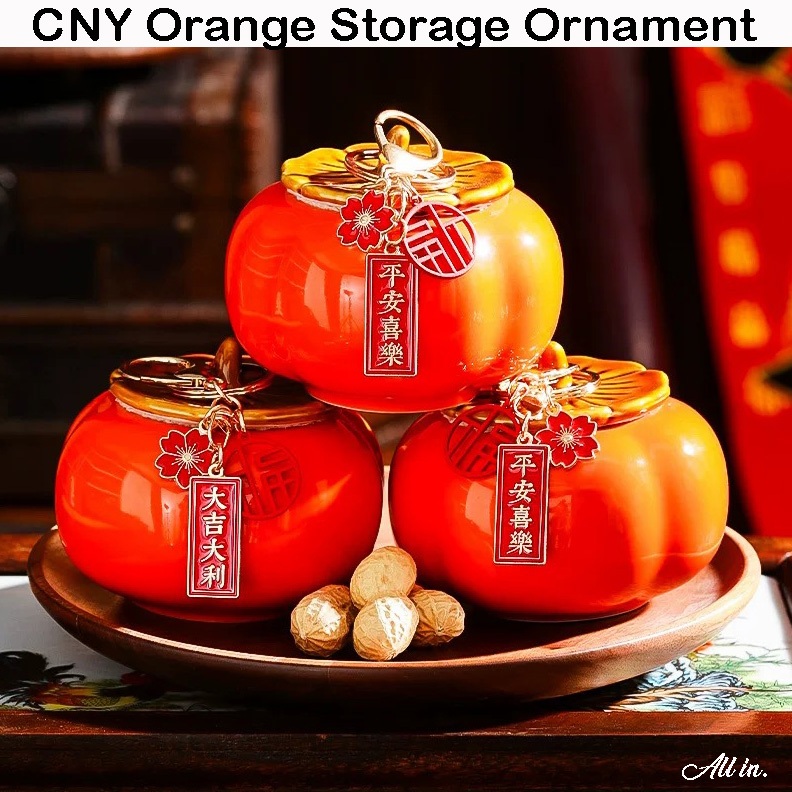 CNY Decoration 2025 Chinese New Year Orange Storage Ornament 柿柿如意 CNY ...