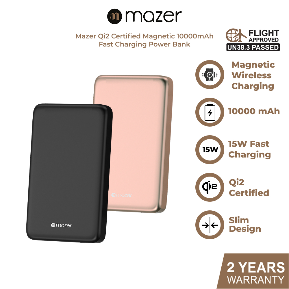 Mazer Powerbank Qi2 Certified Wireless Charging 10KmAh Magnetic Power ...