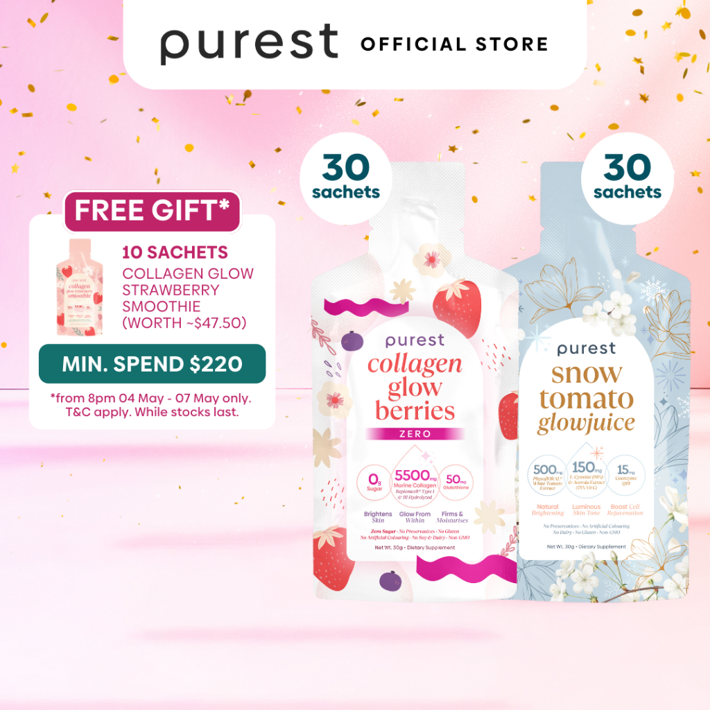 Purest Co Sugar-Free Radiance Set : Collagen Glow Berries Zero 30s ...
