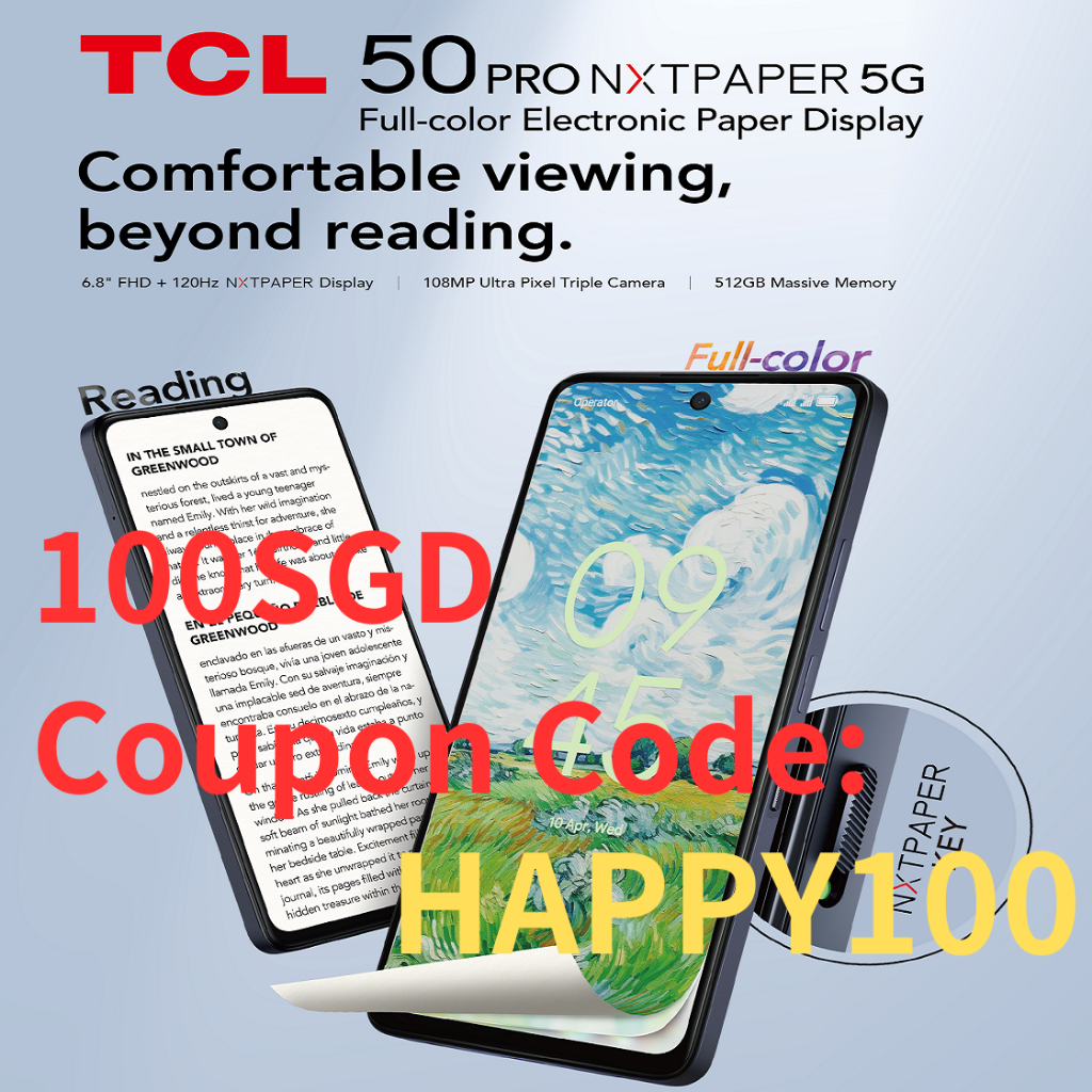 TCL 50 PRO NXTPAPER 5G Smart Mobile Phone Paperwhite eReader 108MP ...