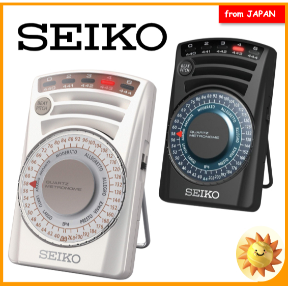 SEIKO Metronome Quartz White SQ60(W) Black Plastic Alkaline Reference ...