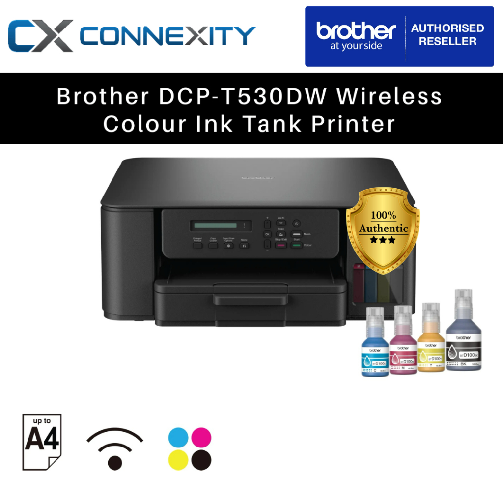 [New!] Brother DCP-T530DW Wireless Colour Ink Tank Printer Auto Duple ...