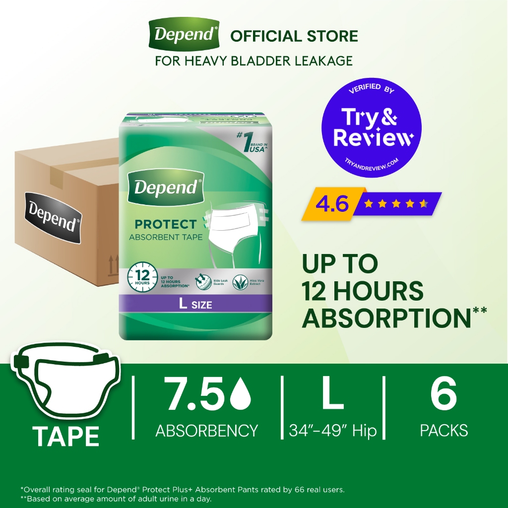 [1 Carton] Depend Adult Care Diaper Tape/Diaper Pants Assorted (6 packs ...