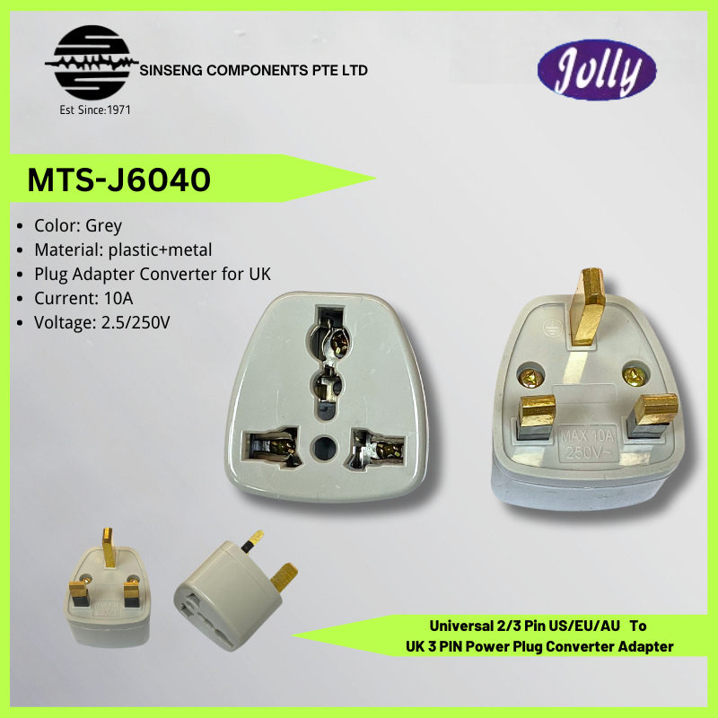 Jolly Universal 2/3 Pin US/EU/AU To UK 3 PIN Power Plug 2 Pin Converter ...