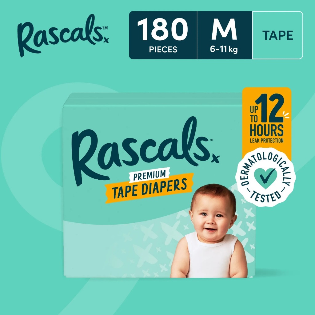 Rascals, M Tape Diapers - Case (180 pieces), Rascal and Friends, Rascal ...