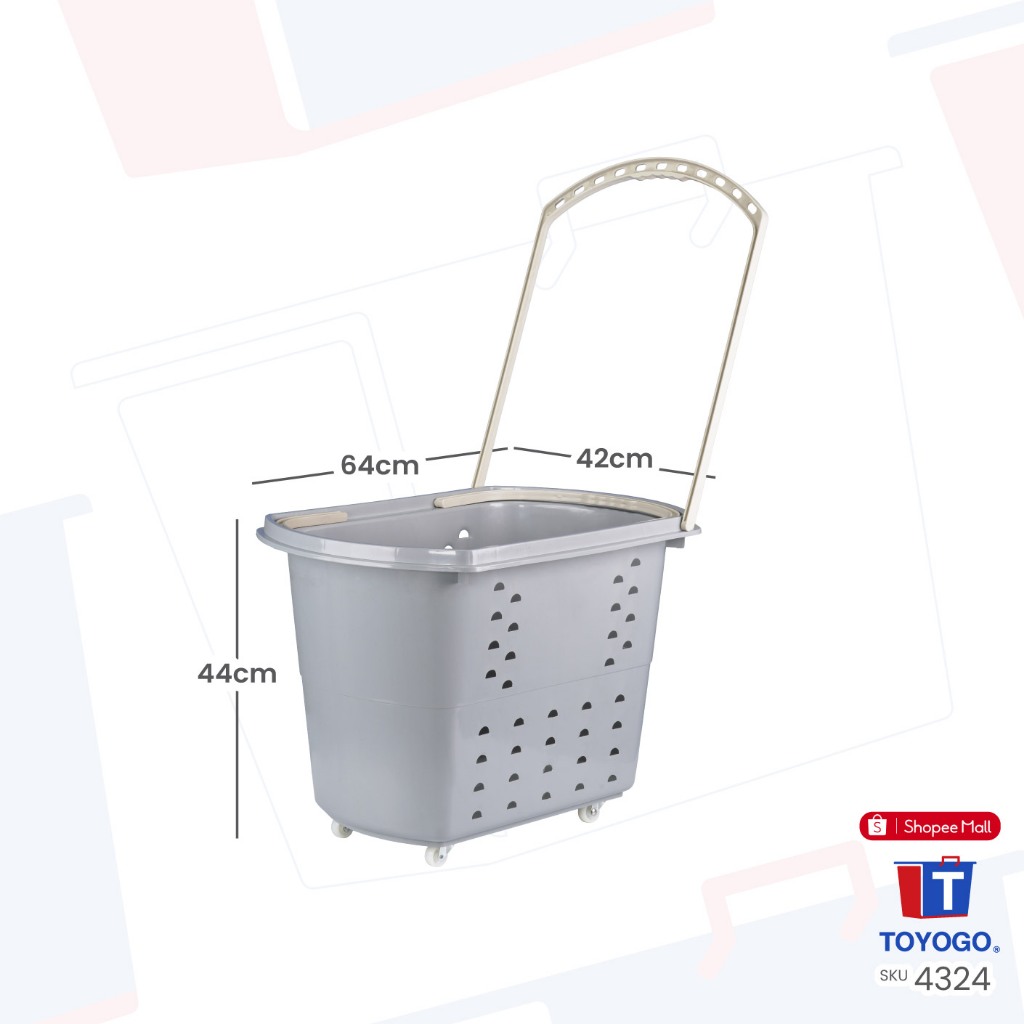 TOYOGO Trolley Basket – Large Capacity with Wheels for Groceries ...