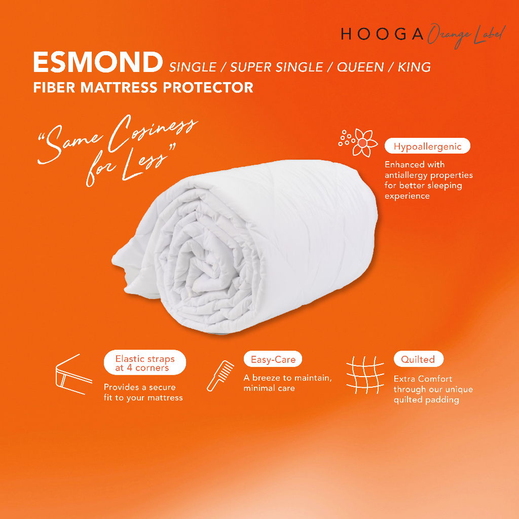 Hooga Orange Label ESMOND Fiber Mattress Protector | Hypoallergenic ...