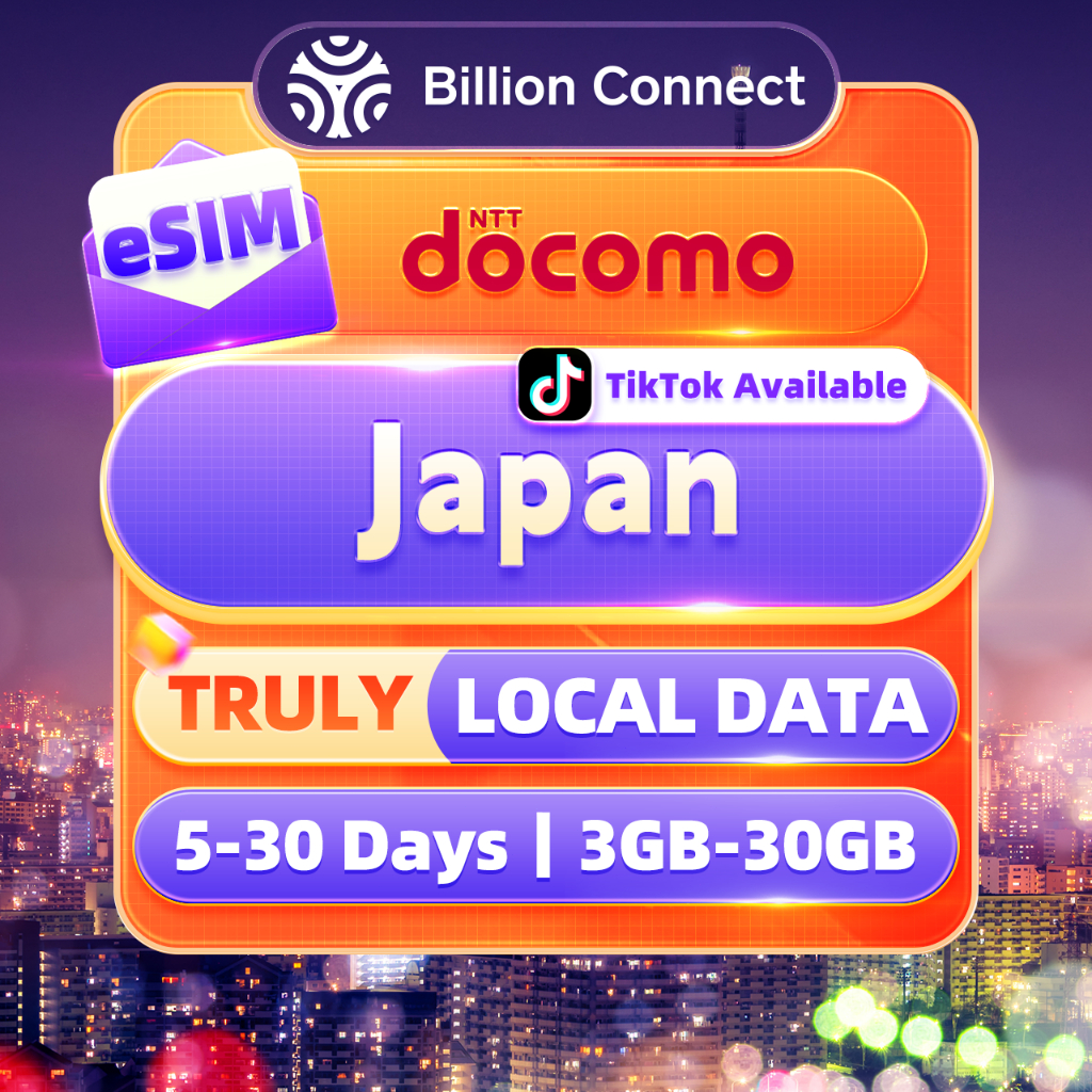 Japan eSIM Total 3GB-30GB Unlimited 4G Data High Speed by NTT Docomo Japan SIM Card send in ...