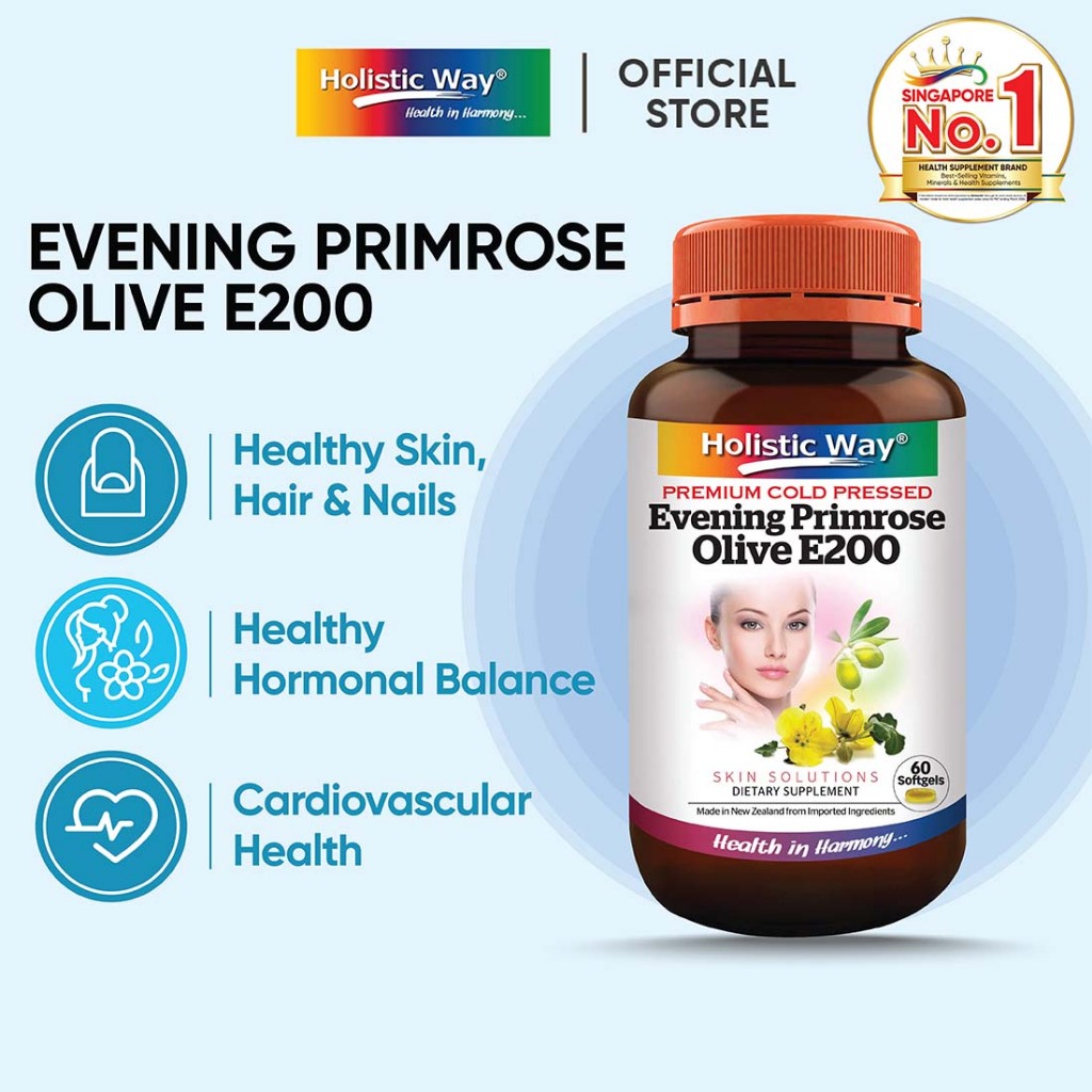 Holistic Way Premium Cold Pressed Evening Primrose Olive E200 (60 ...