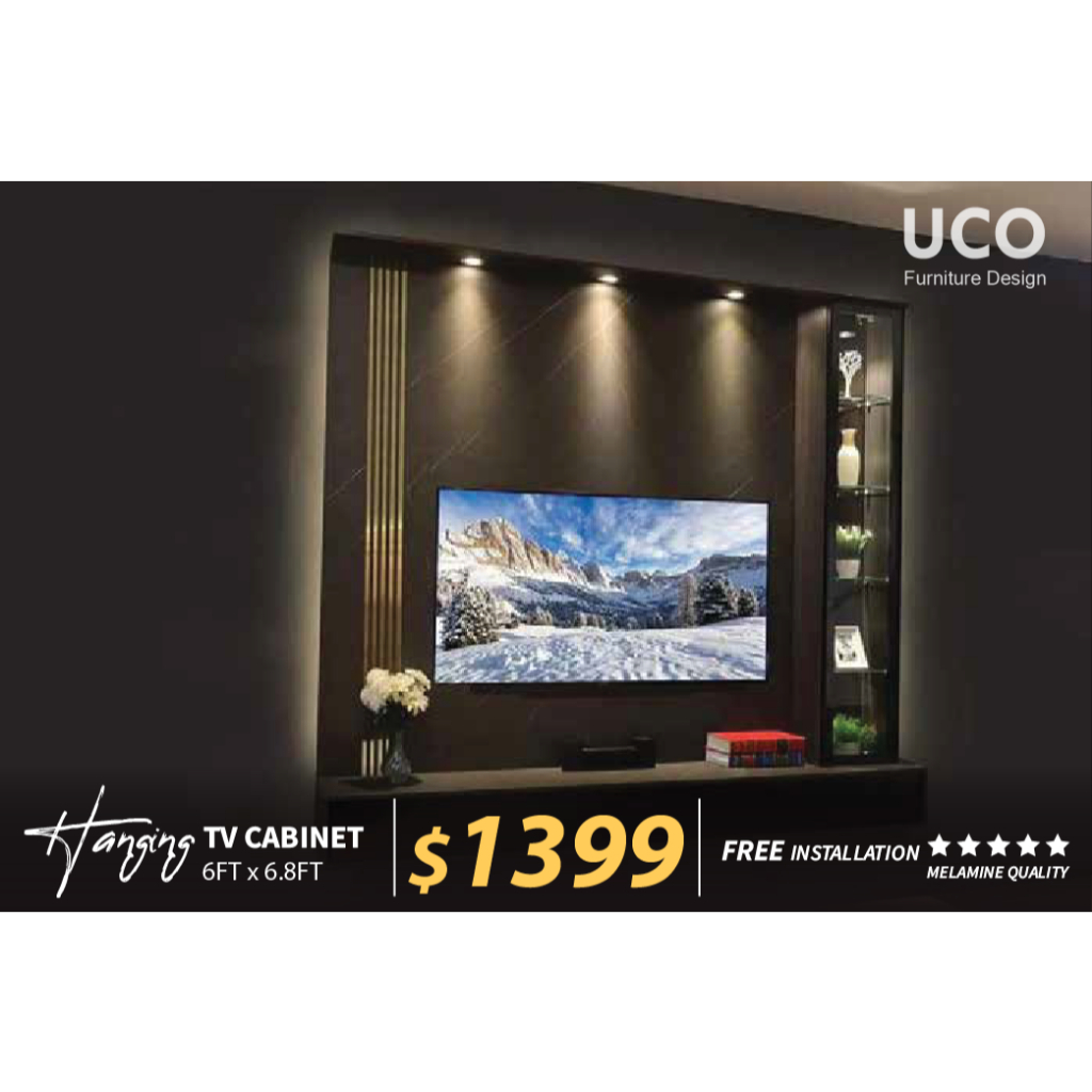 UCO HMTC06 6FT HANGING TV CABINET WITH DISPLAY CABINET | Shopee Singapore