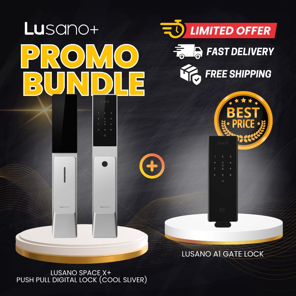 Lusano Space X+ Push Pull Digital Lock (Cool Silver) & Lusano Dual Cam ...
