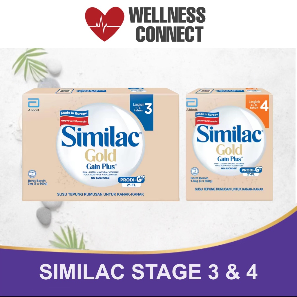 [Cheapest] SIMILAC GOLD STAGE 3 & 4 - 1.8kg/3kg/4.2kg REFILL/ TIN ...