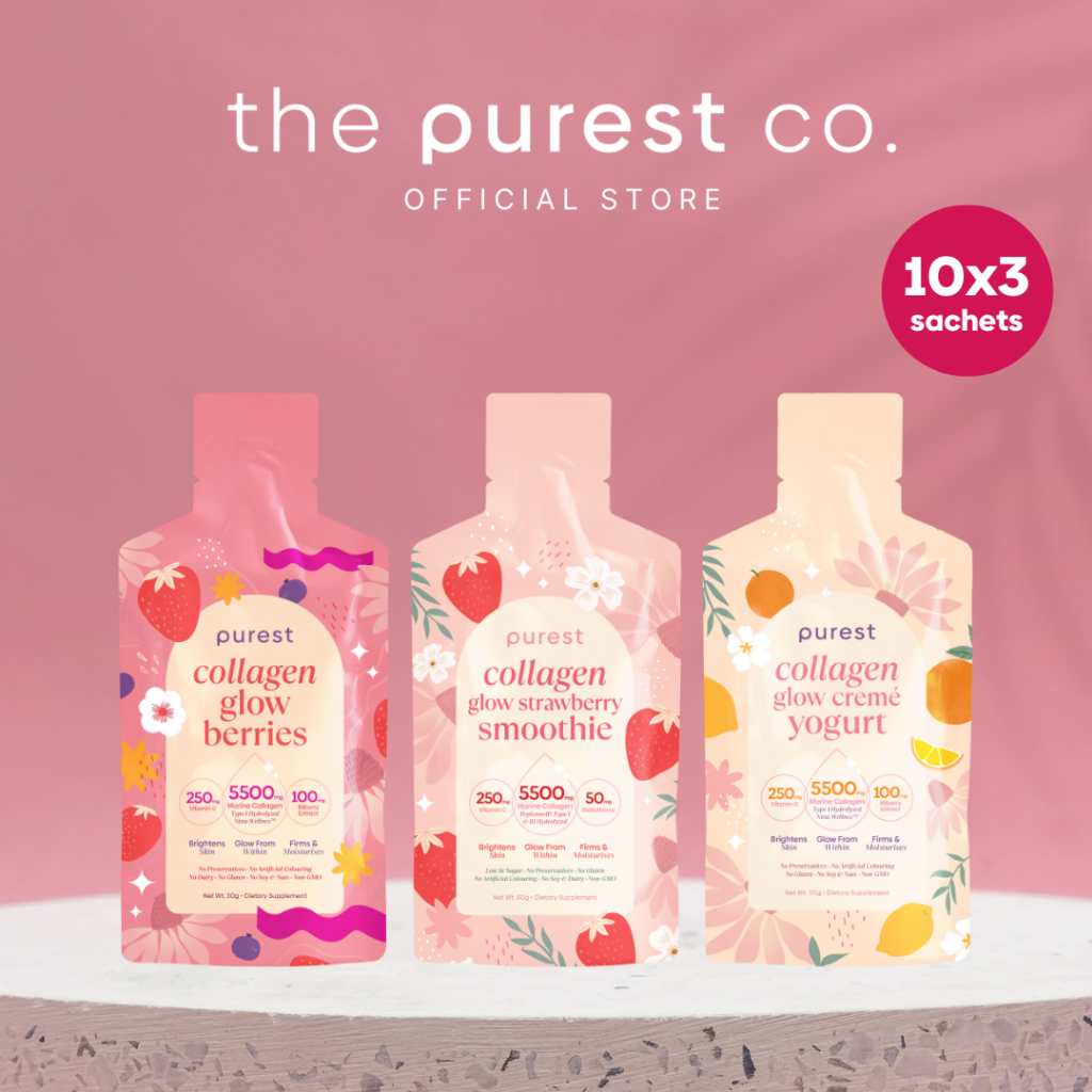 Purest Co Collagen Trio Starter Pack (For Firm & Glowing Skin) | Shopee ...