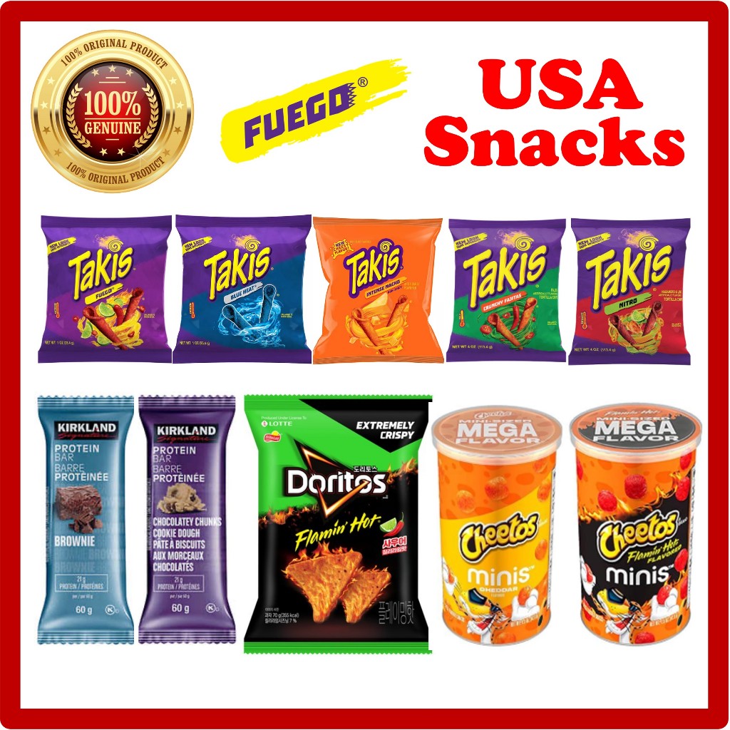[USA Snacks] Barcel Takis Doritos Cheetos Kirkland Protein Bars ...