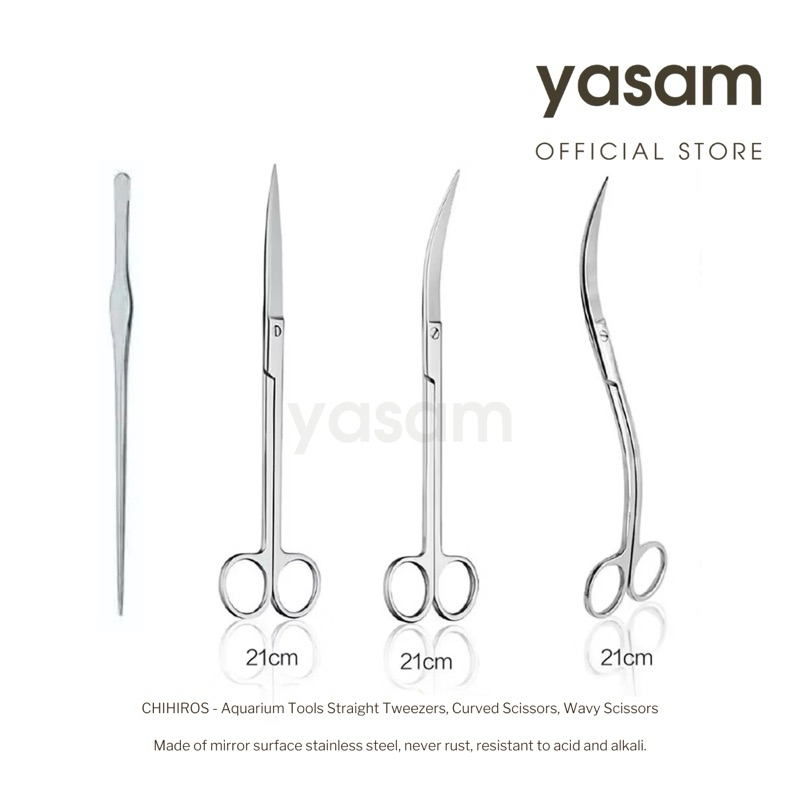 CHIHIROS - Aquarium Tools Straight Tweezers, Curved Scissors, Wavy ...