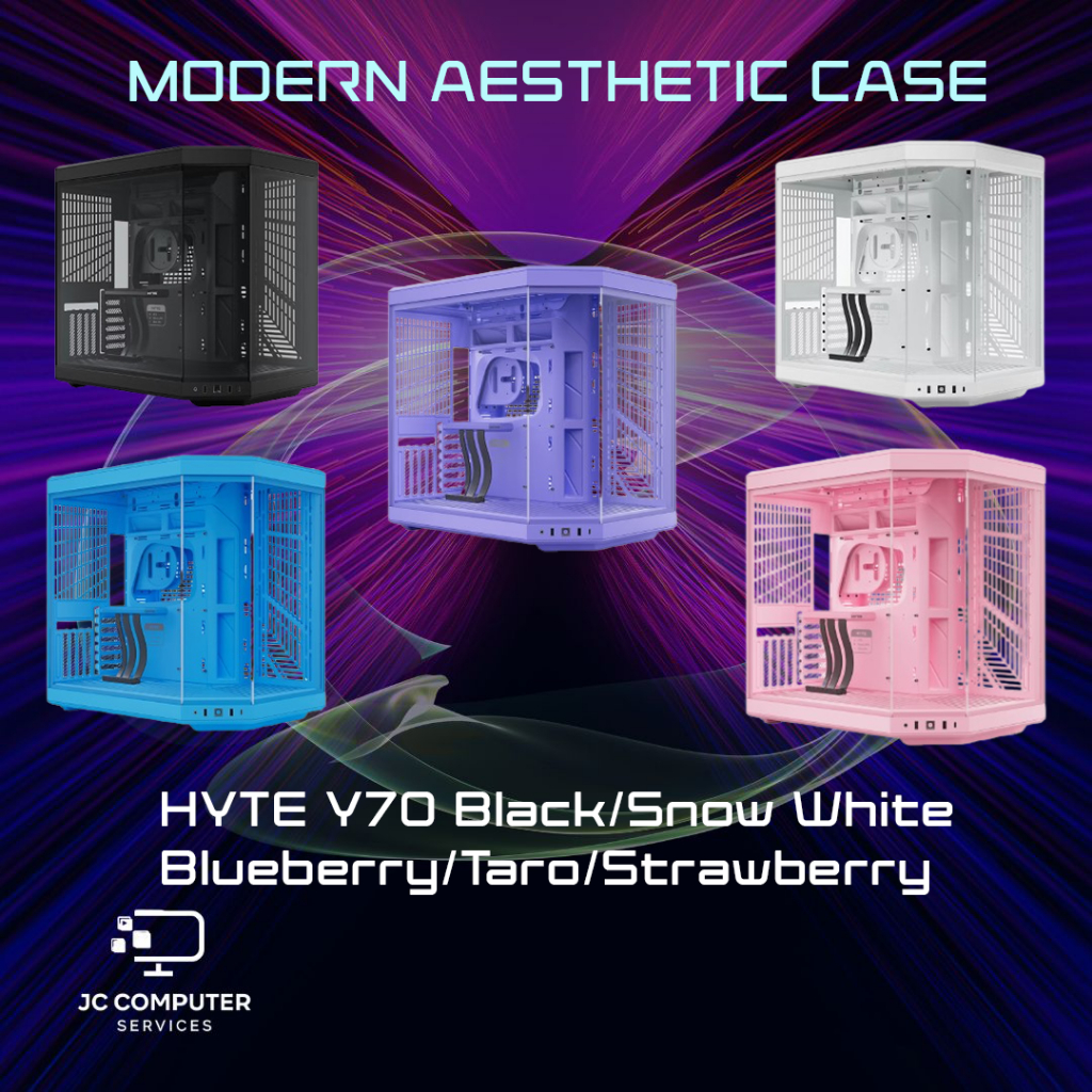 HYTE Y70 Black Snow White Strawberry Taro Blueberry PC Computer Desktop ...