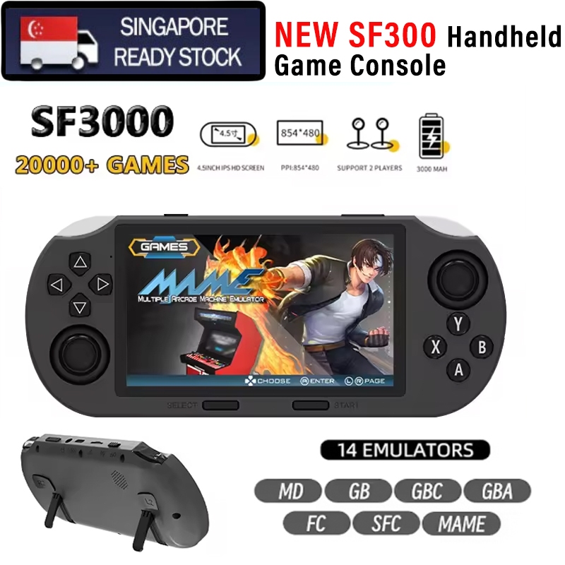 SF3000 4.5 inch HD Handheld Game Console 64G 4.5 Inch IPS Screen ...