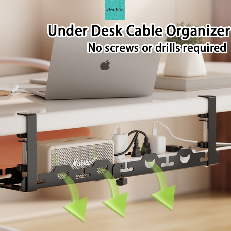 [SG Stock] Under Desk Cable Organizer - Expandable Desk Organizer Wire ...