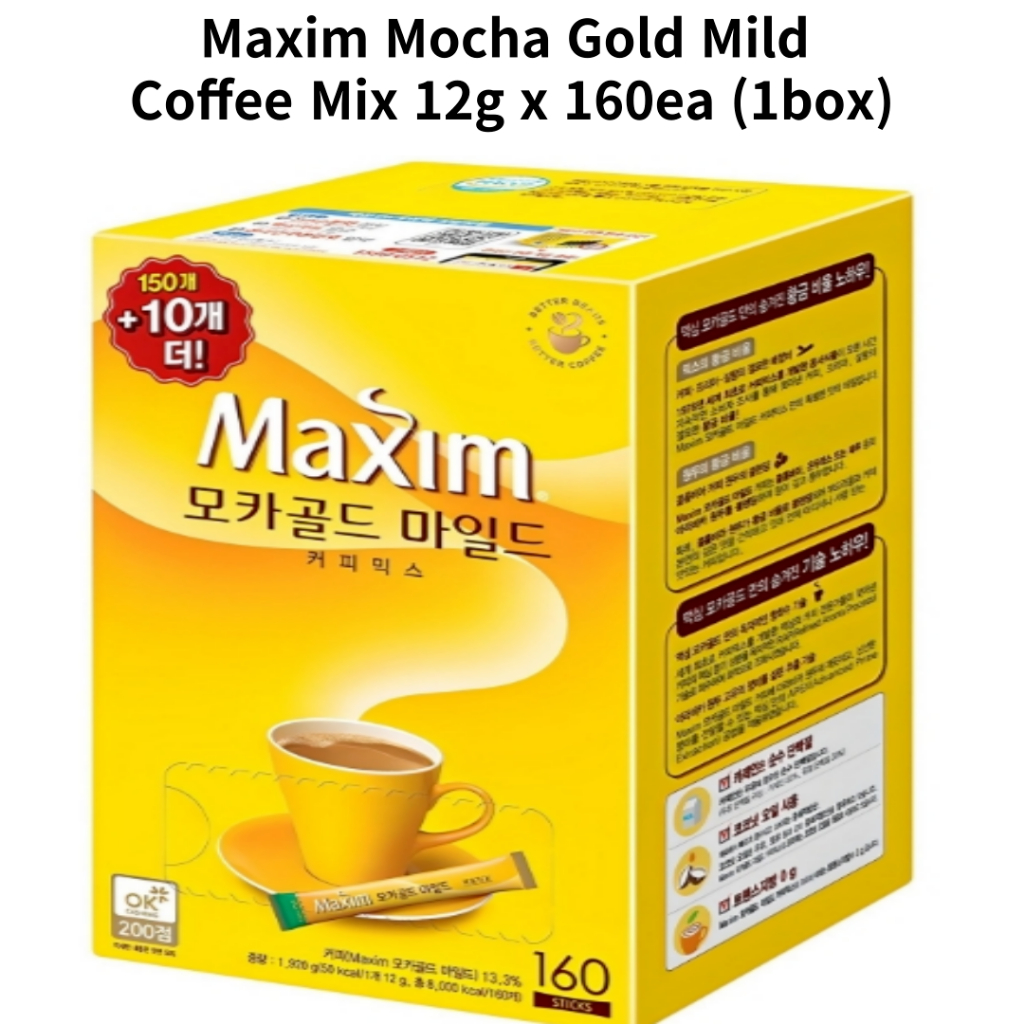 Maxim Mocha Gold Mild Coffee Mix 12g x 160ea (1box) | Shopee Singapore