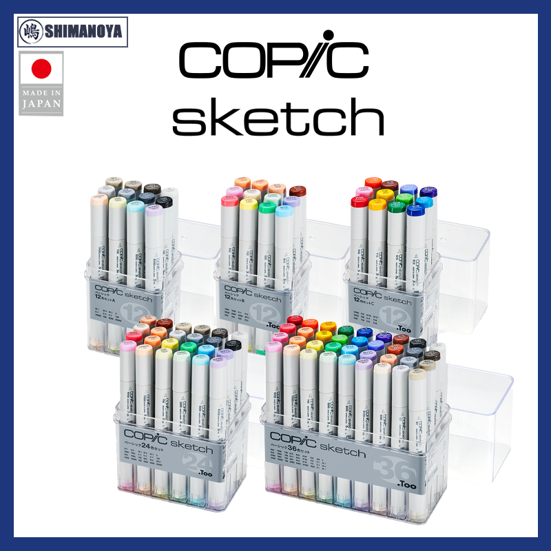 Copic Sketch Basic Set Too Marker Color of 12 , 24 . 36 Made in Japan | Shopee Singapore