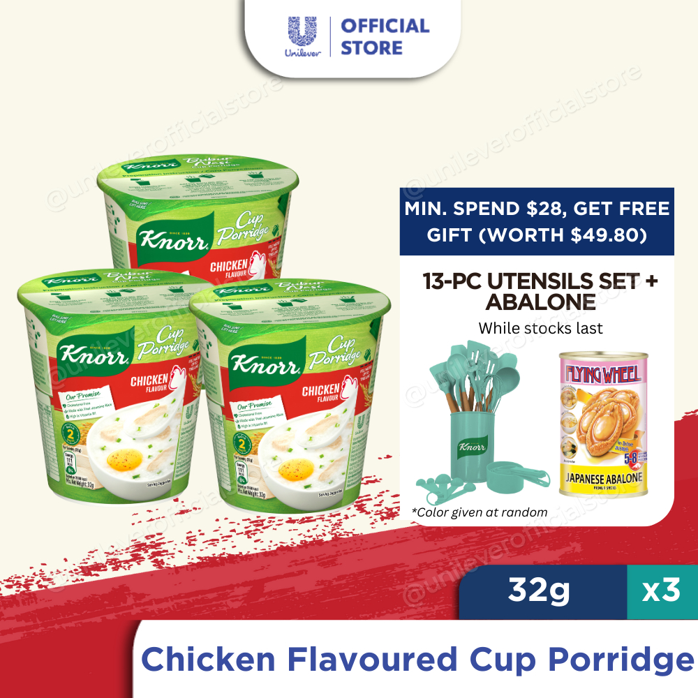 [Bundle of 3] Knorr RTE Cup Porridge Jok 32g | Shopee Singapore