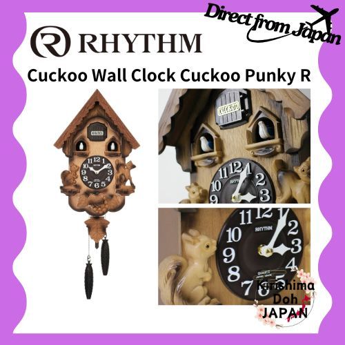 RHYTHM Cuckoo Wood Wall Clock Cuckoo Punky R Bellows Mechanism, Quartz ...